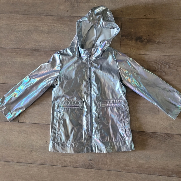Cat & Jack | Jackets & Coats | Cat Jack Silver Rainbow Rain Jacket 3t ...